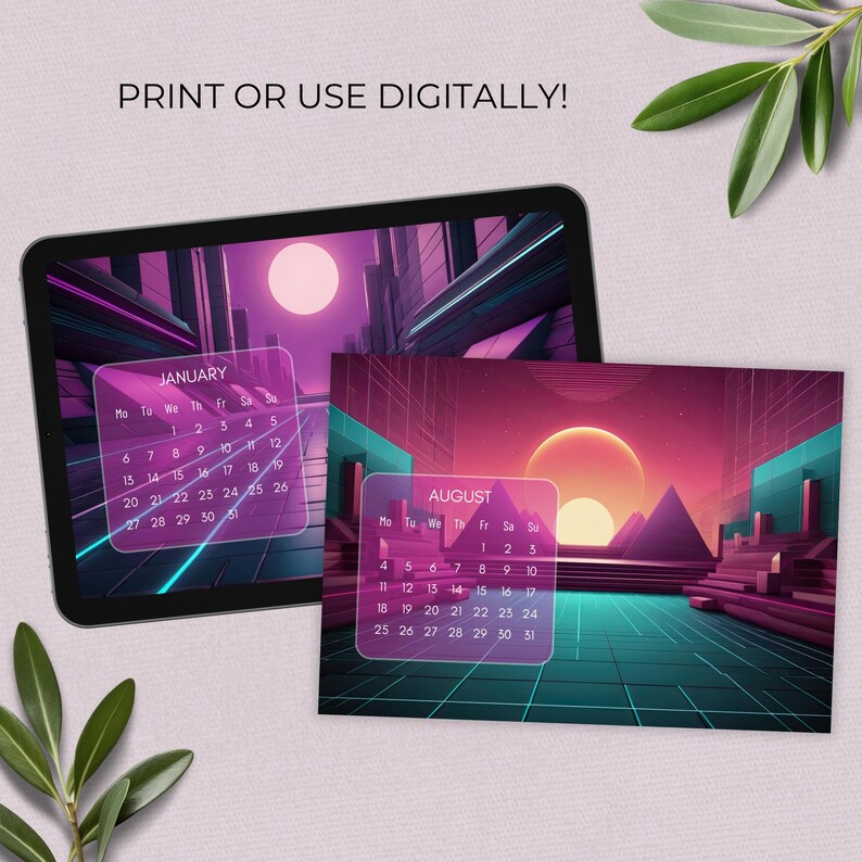 80s Retro 2025 Calendar: A4 Printable Monthly Planner (digital Download ...