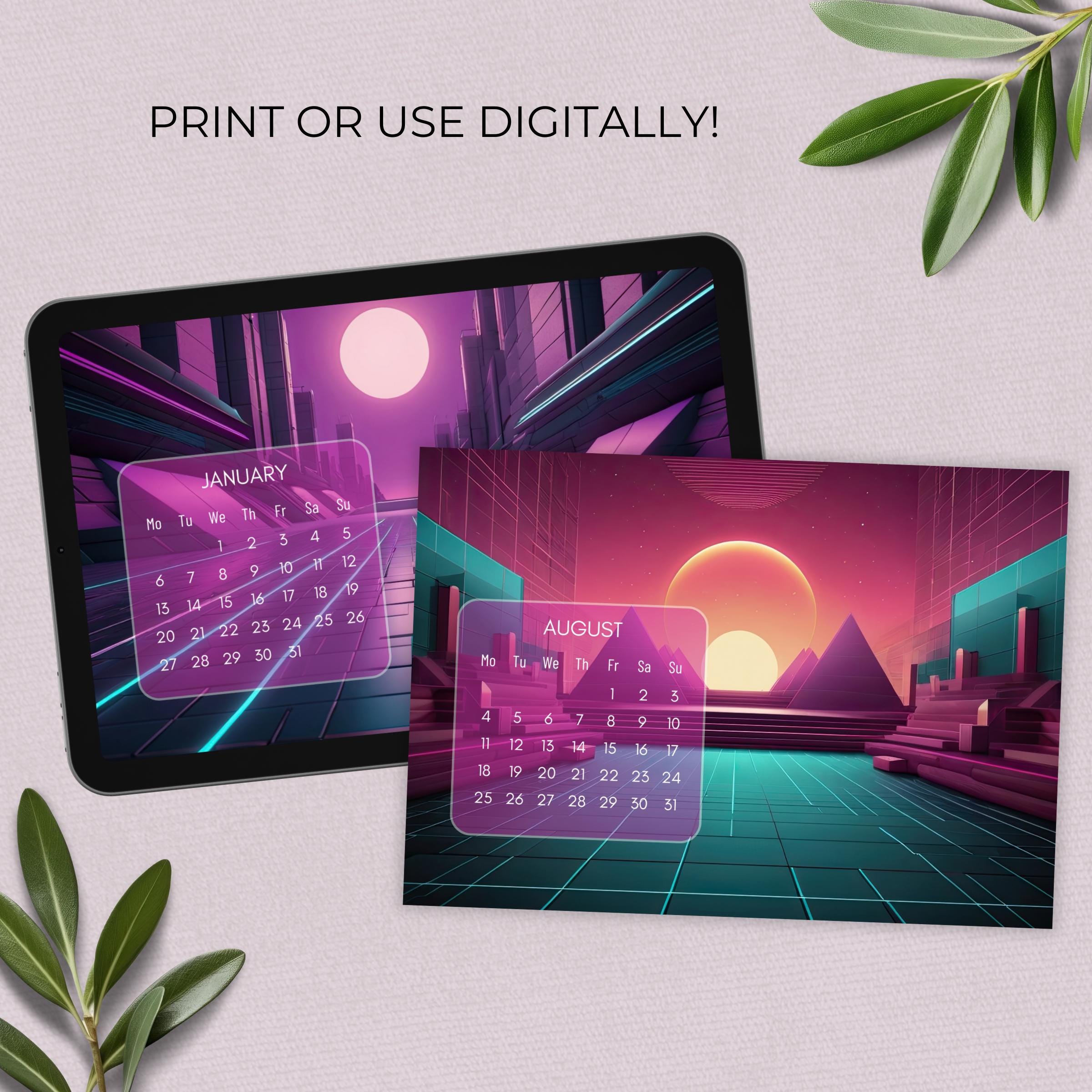80s Retro 2025 Calendar: A4 Printable Monthly Planner (digital Download ...