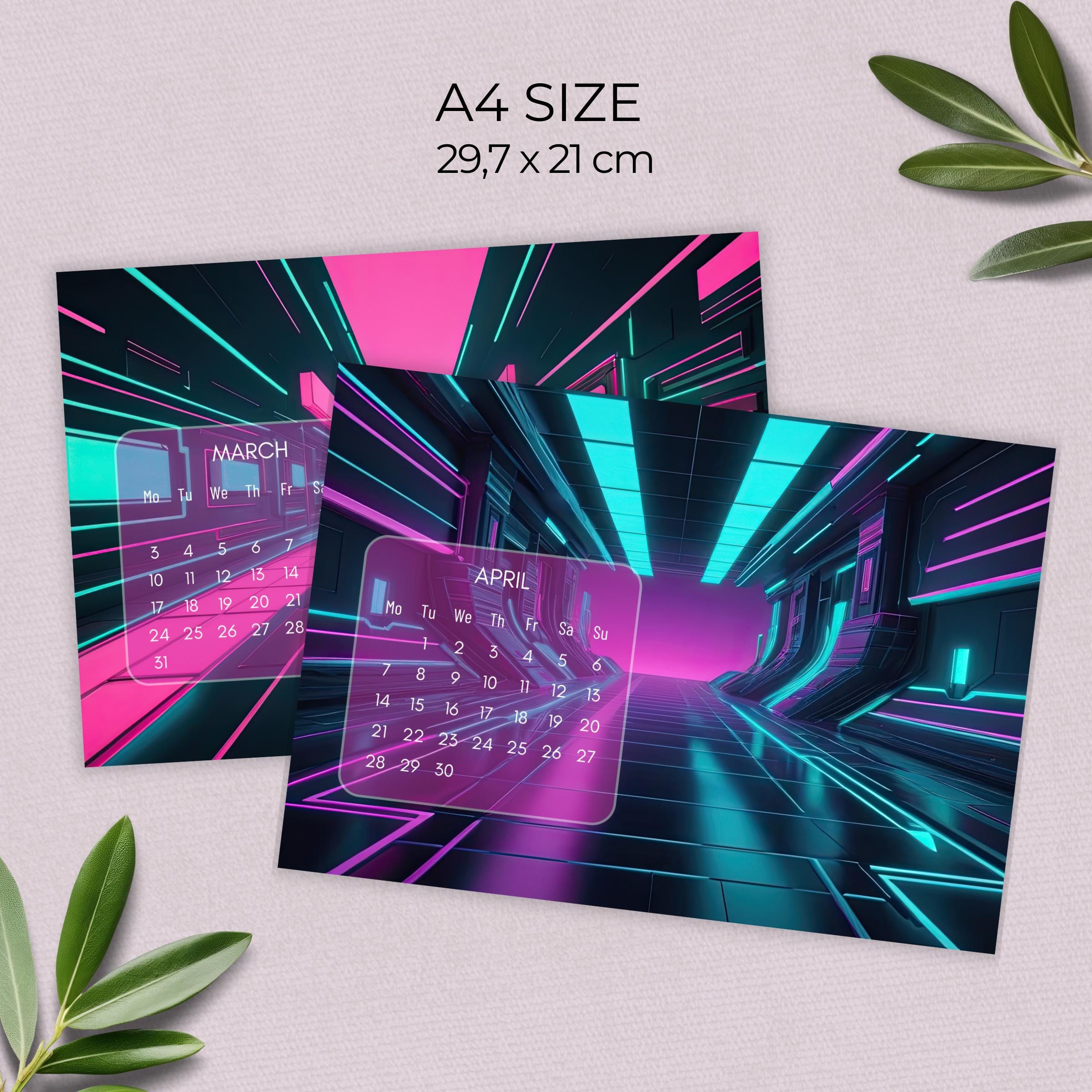 80s Retro 2025 Calendar: A4 Printable Monthly Planner (digital Download ...