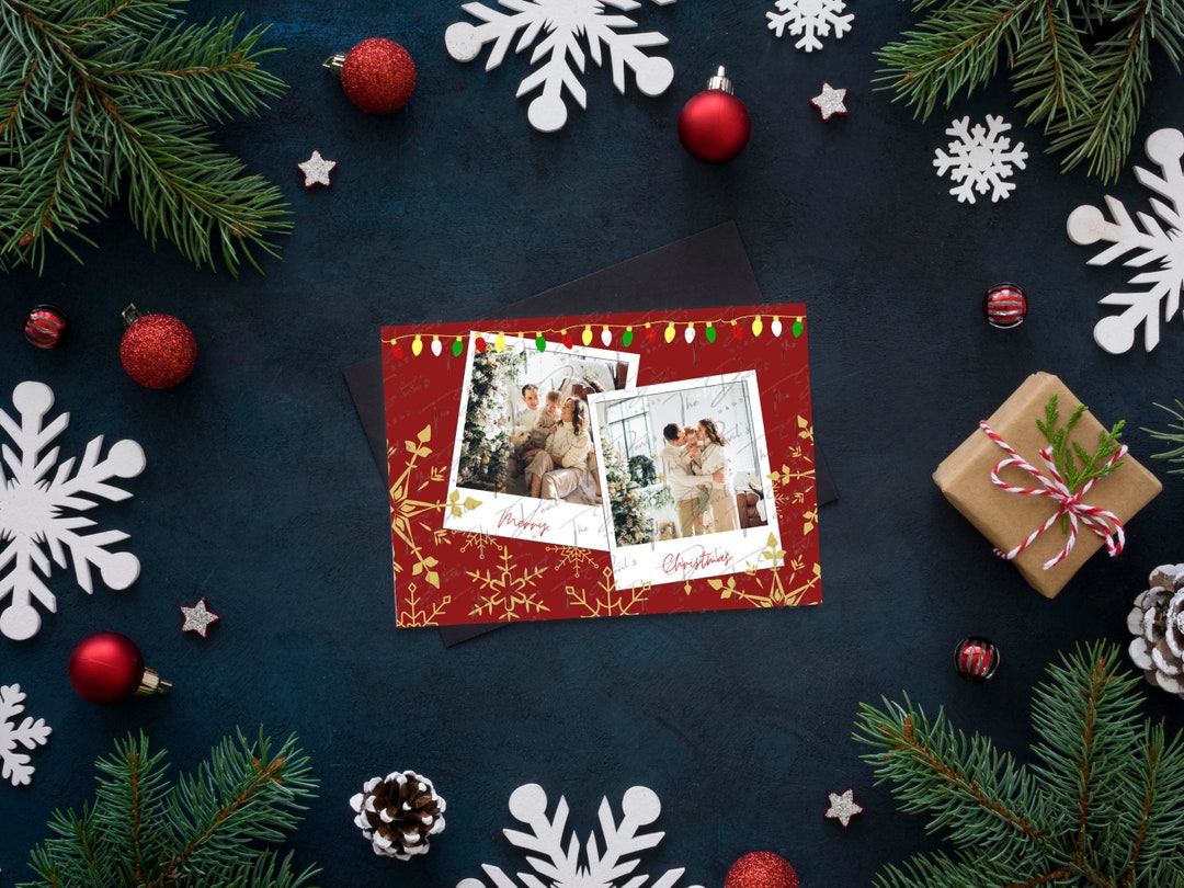 Editable Red Christmas Card | Digital - Etsy