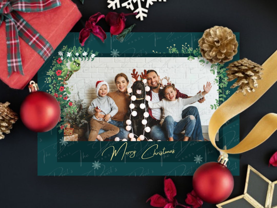 Editable Grinch Christmas Card | Digital - Etsy