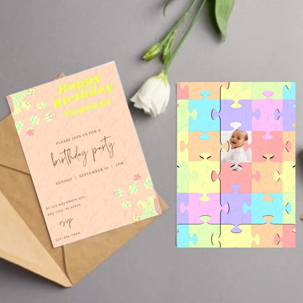 Puzzle Invitation - Etsy