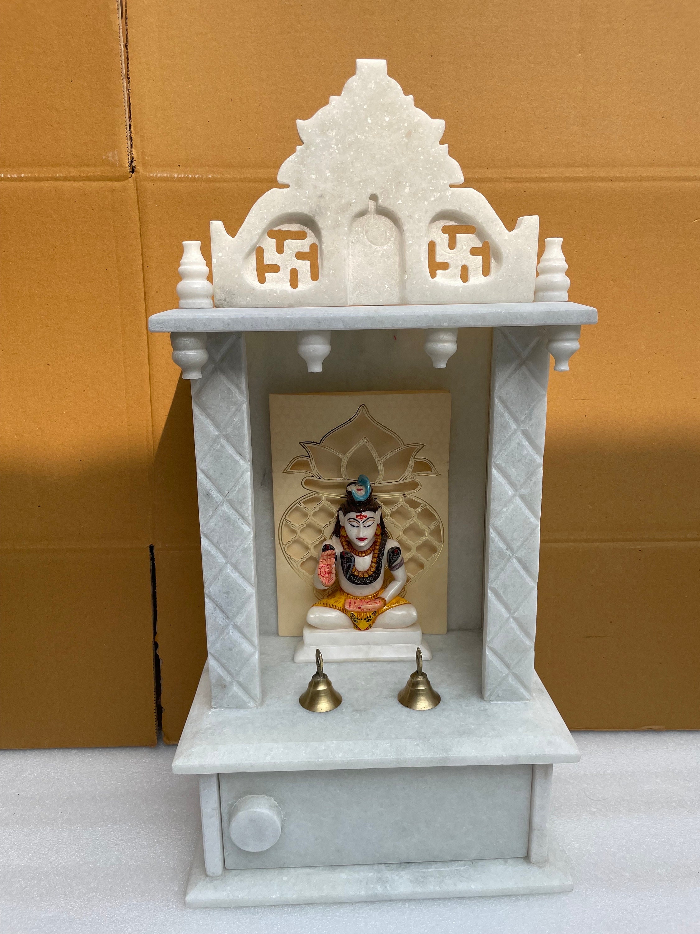 Compact Size Marble Temple for Home Pooja, White Marble Mandir - Etsy
