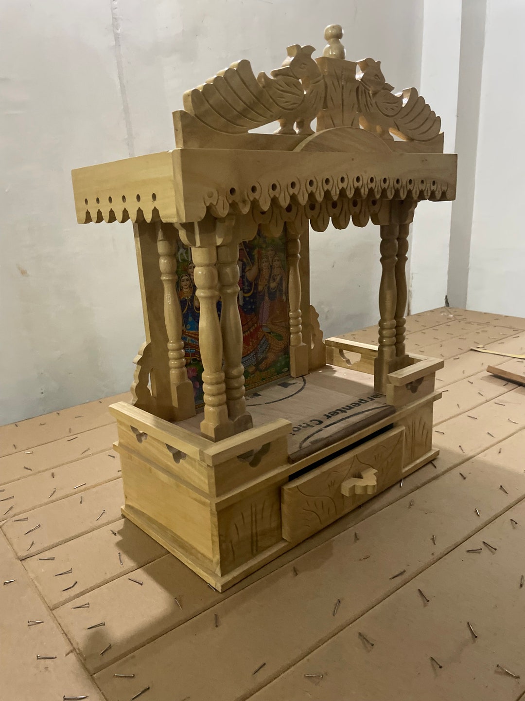 New Design 45cm Compact Size Temple for Home, Pooja Mandir Home ...