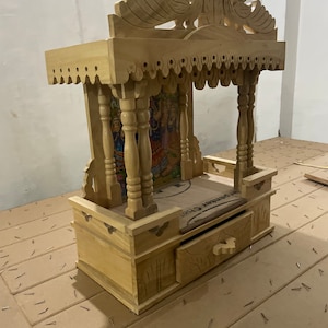 Handmade Wooden Temple, Compact Pooja Mandir (45cm) - Etsy