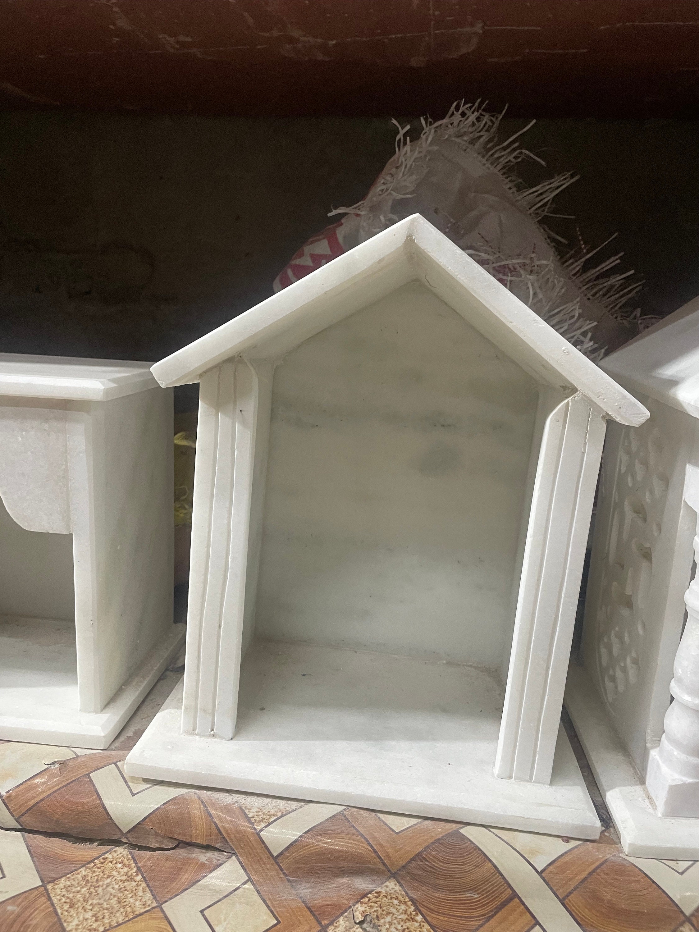 Hut Design Marble Temple for Home, Cottage Temple, Spiritual Space ...