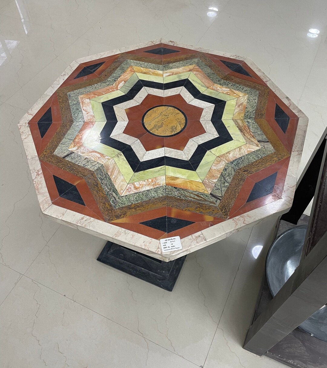 Inlay of 7 Different Marble Coffee Table Top, Side Marble Table, Coffee ...
