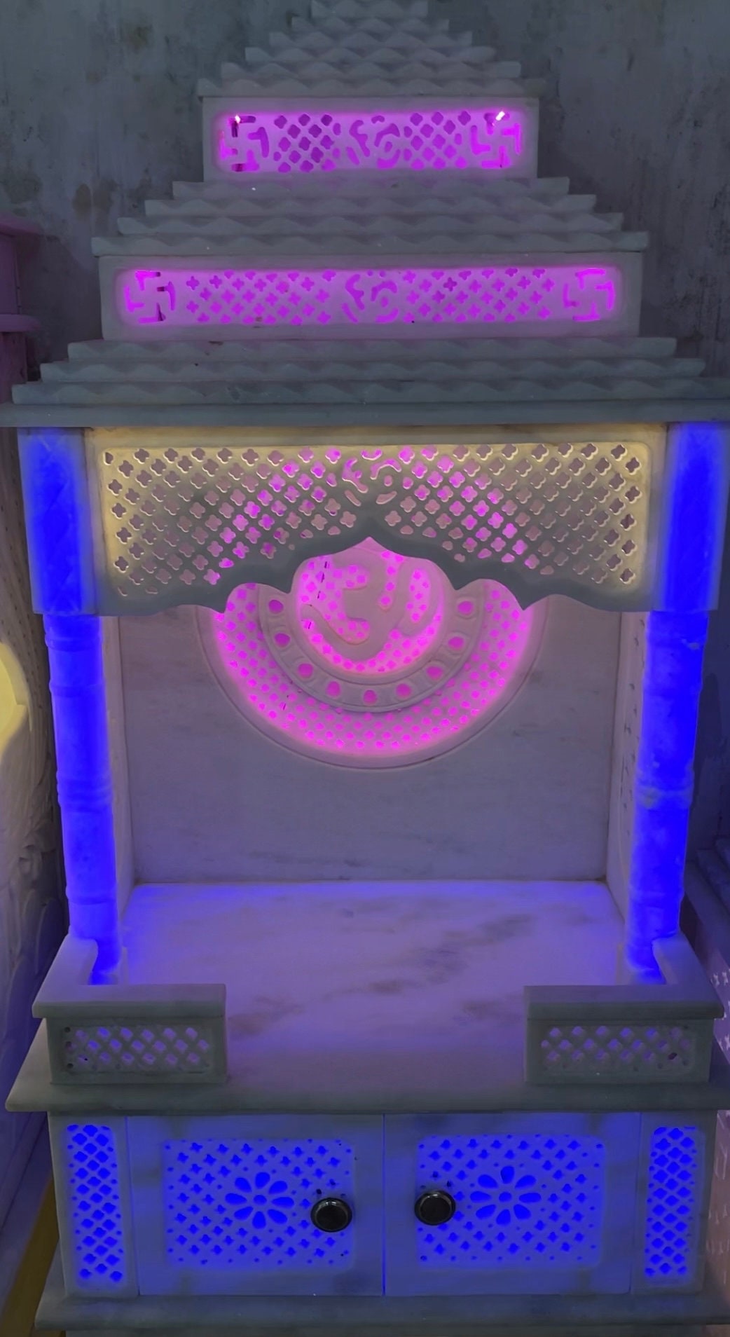 Compact Size White Marble Temple for Indoor, Marble Mandir, Makrana ...