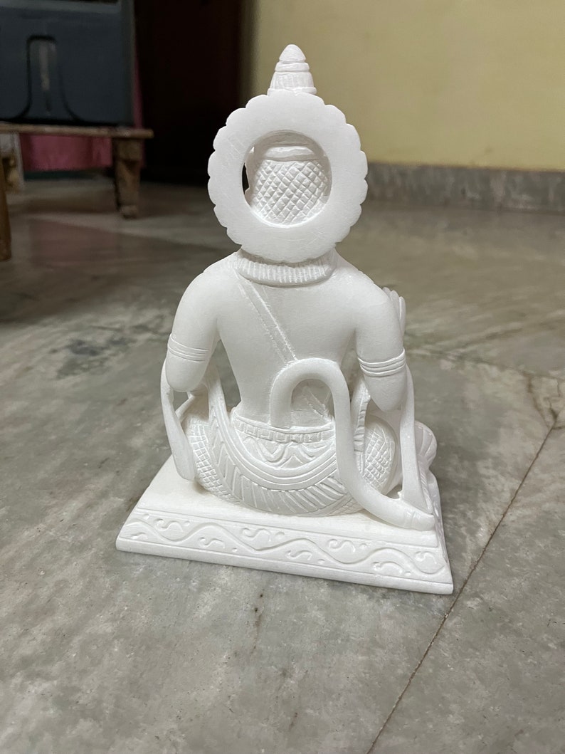 White Marble Hand Made Lord Hanumanji 20 Cm, Hanuman Idol for Home ...
