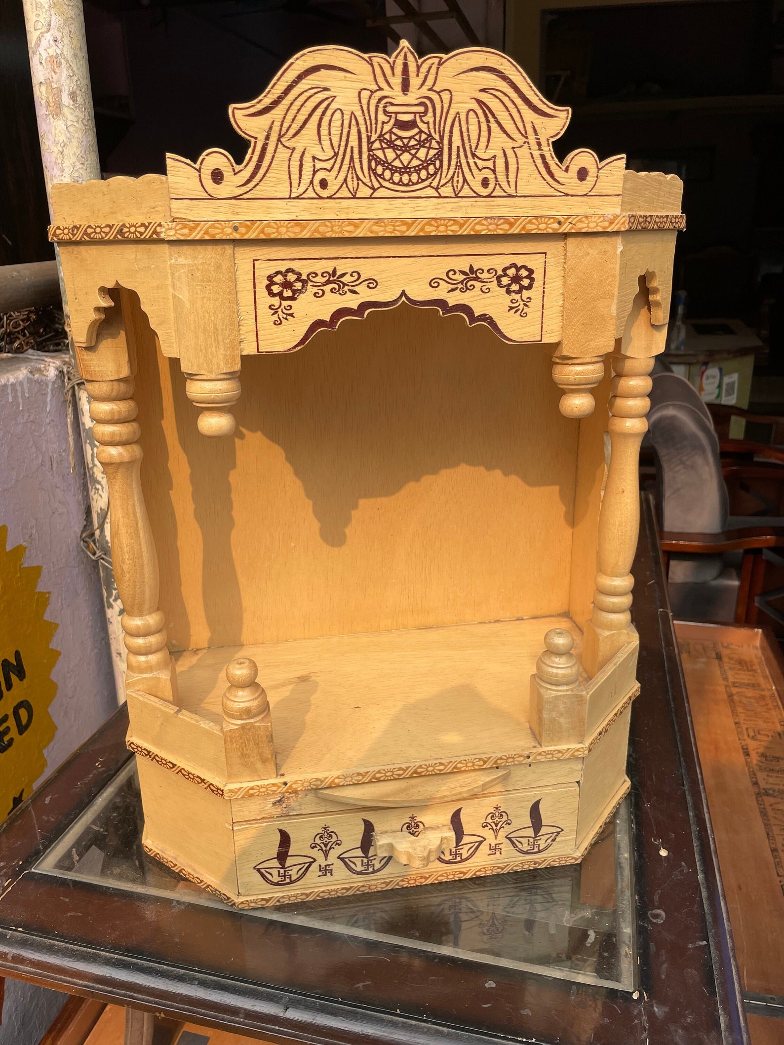 Best Ideal Size Temple for Home Pooja, 45cm Height Mandir, 100% Hand ...