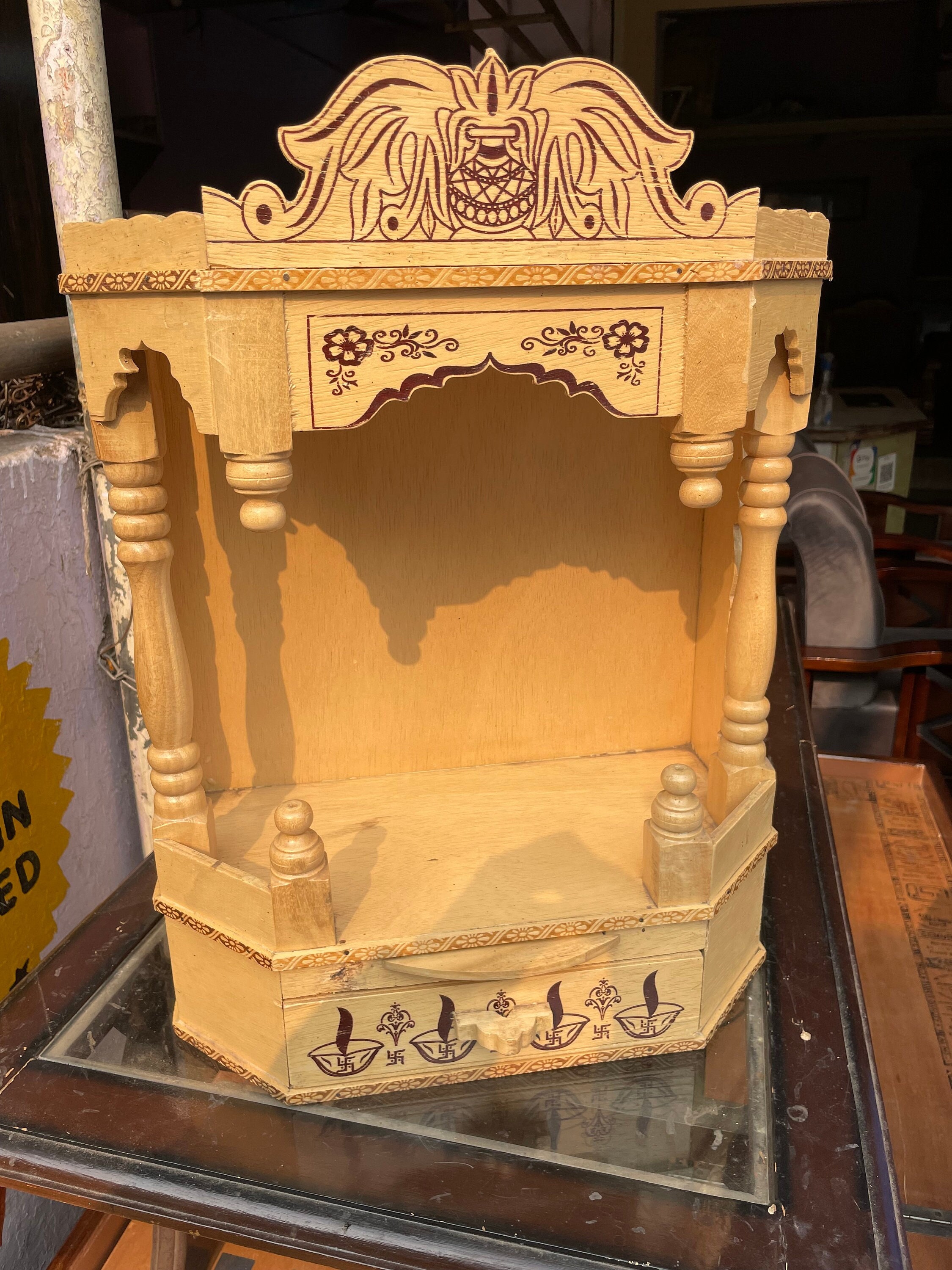 Best Ideal Size Temple for Home Pooja, 45cm Height Mandir, 100% Hand ...