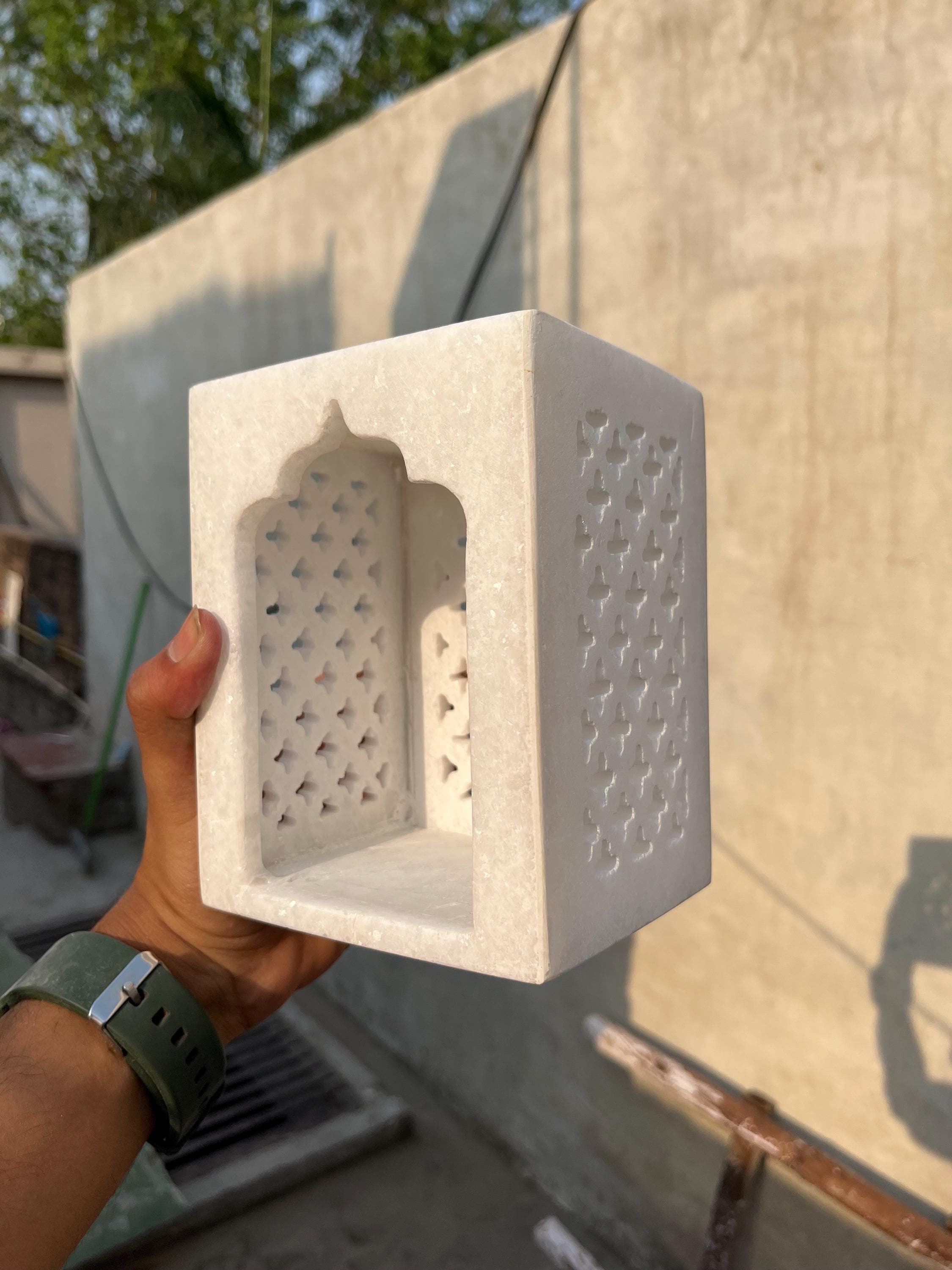 White Marble Jali Work Temple, Marble Shrine for Gifting - Etsy