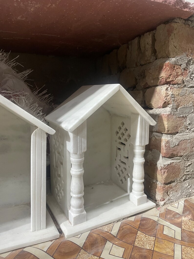 Hut Design Marble Temple for Home, Cottage Temple, Spiritual Space ...