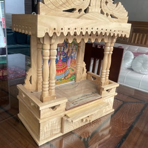 Handmade Wooden Temple, Compact Pooja Mandir (45cm) - Etsy
