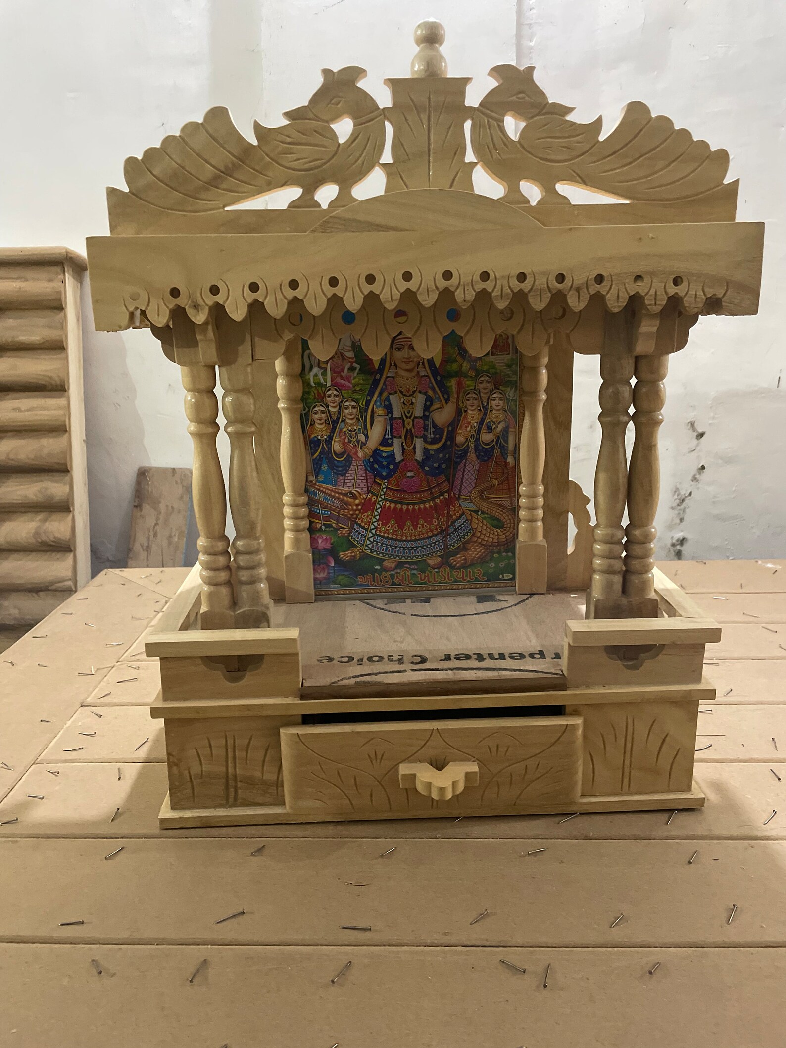 New Design 45cm Compact Size Temple for Home, Pooja Mandir Home ...