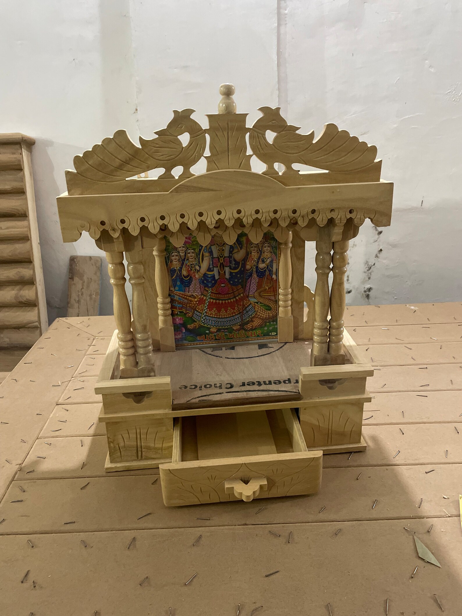 New Design 45cm Compact Size Temple for Home, Pooja Mandir Home ...
