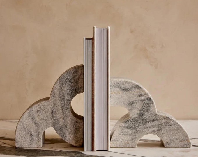 The Leo Marble Bookends, Latest Design Bookends, White Marble Bookends ...