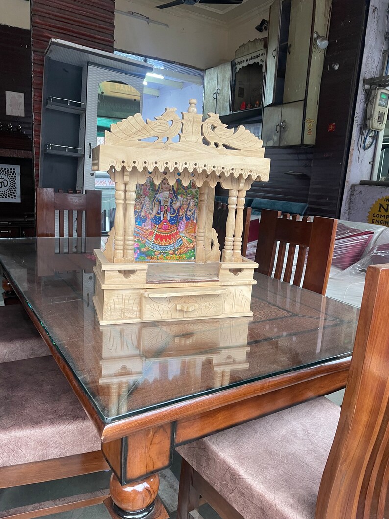 Handmade Wooden Temple, Compact Pooja Mandir (45cm) - Etsy