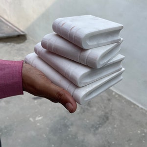 White Marble Home Decor Books Collection, Showpiece Book, Marble Book ...