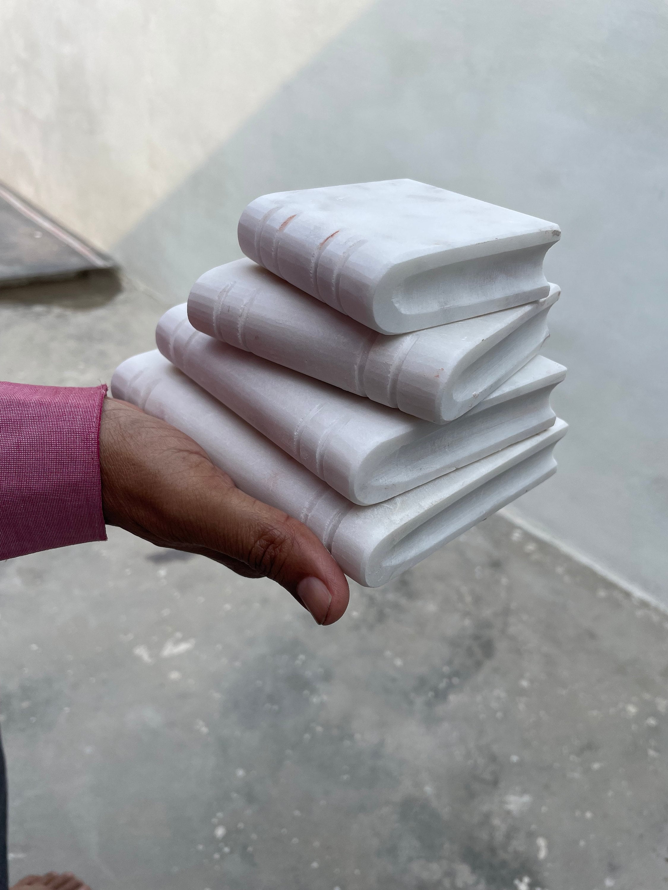 White Marble Home Decor Books Collection, Showpiece Book, Marble Book ...