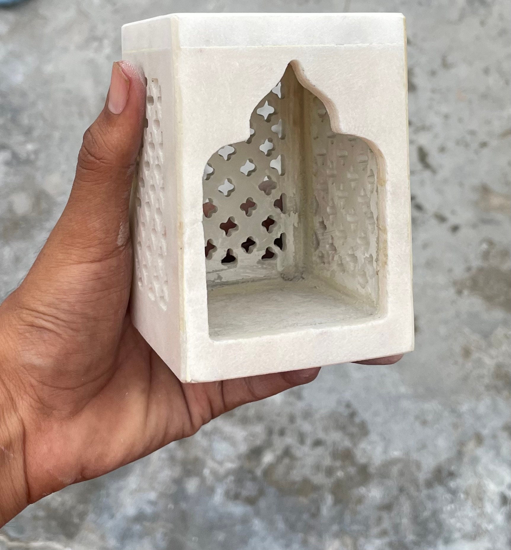 Custom Small Size Marble Temple for Single God, Diya Place, Marble ...
