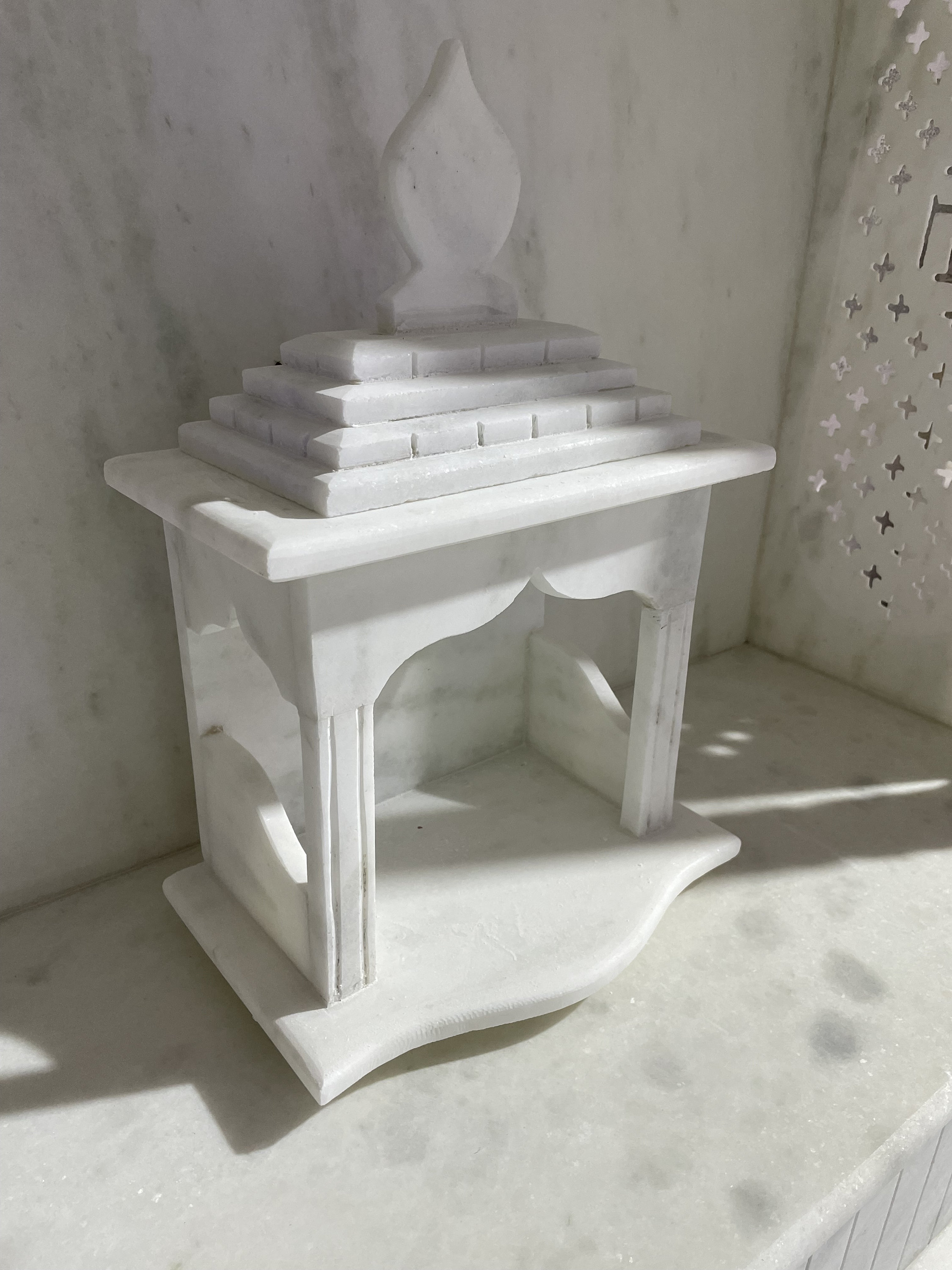 Tiny White Marble Temple for Home Pooja, Marble Mandir, Small Beautiful ...