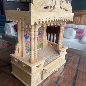 Handmade Wooden Temple, Compact Pooja Mandir (45cm) - Etsy