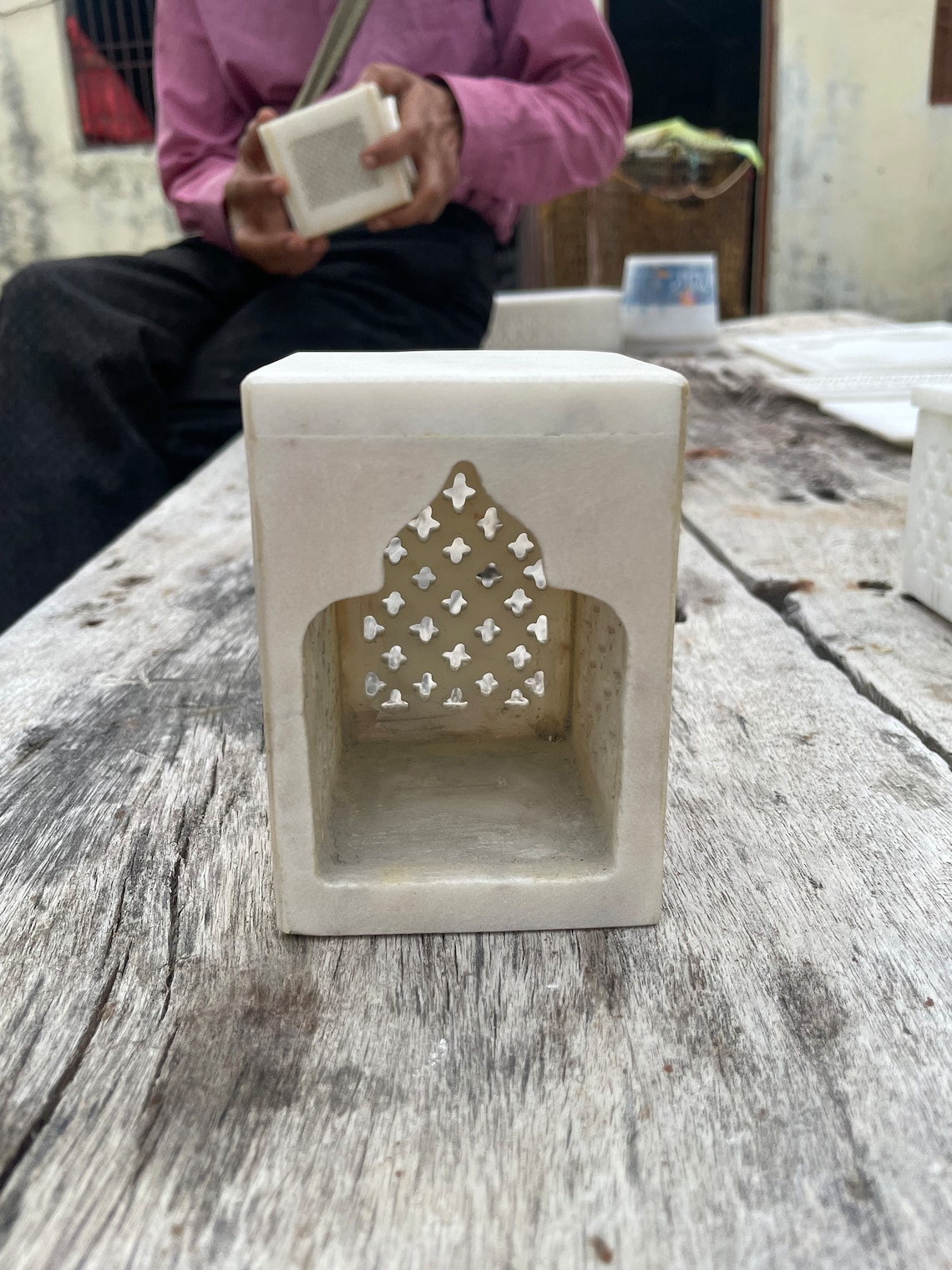 Custom Small Size Marble Temple for Single God, Diya Place, Marble ...