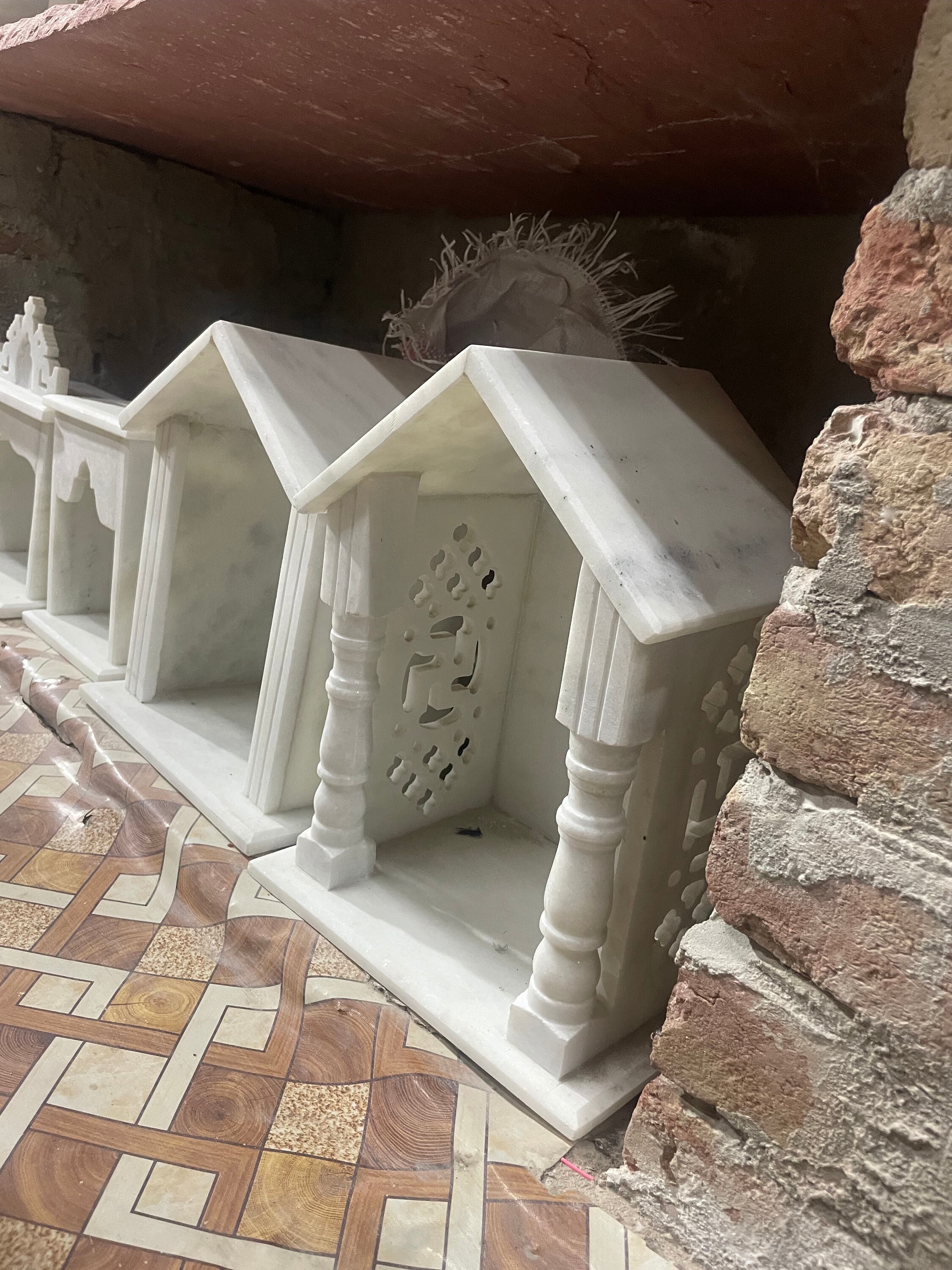 Hut Design Marble Temple for Home, Cottage Temple, Spiritual Space ...