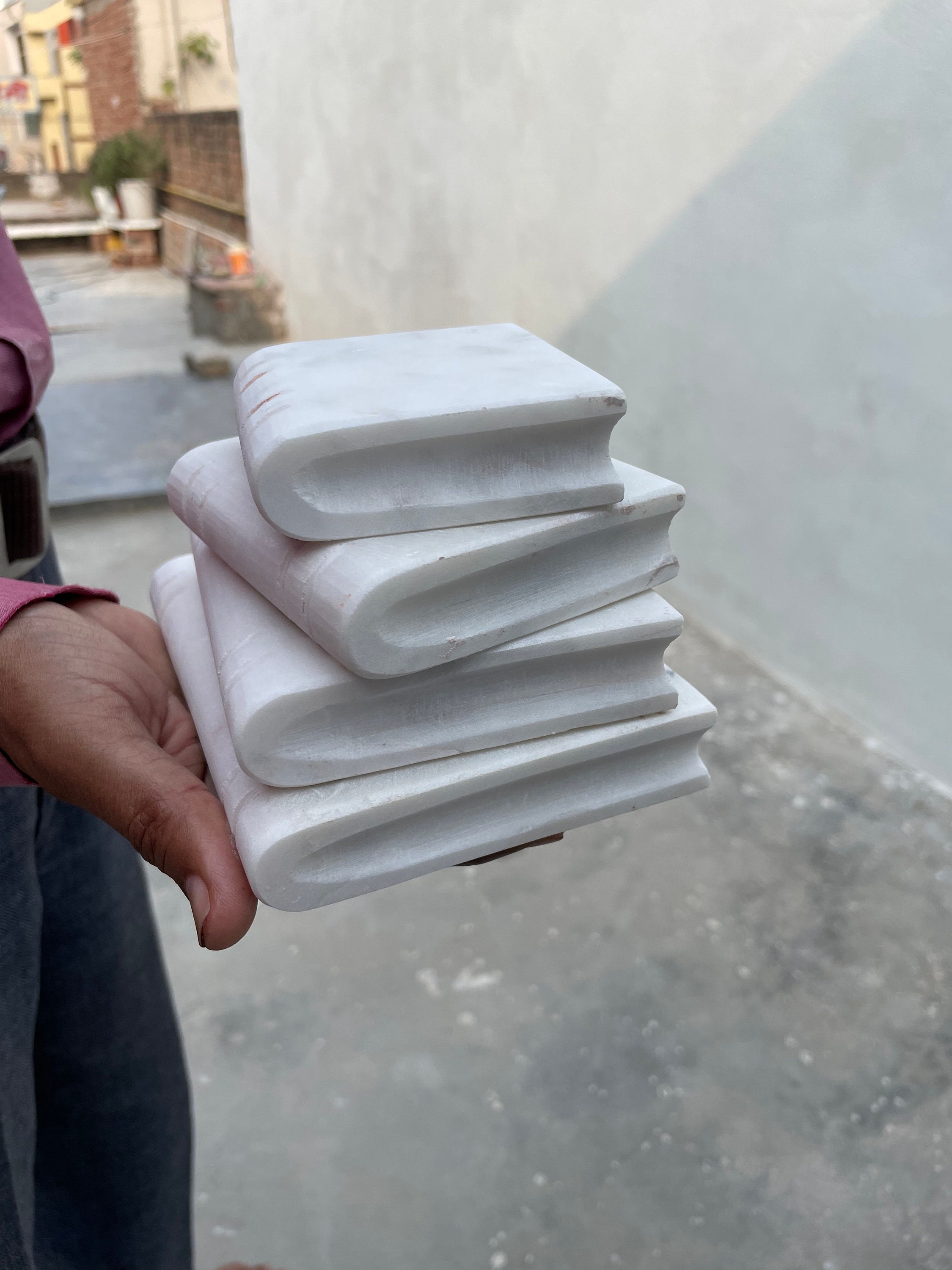 White Marble Home Decor Books Collection, Showpiece Book, Marble Book ...