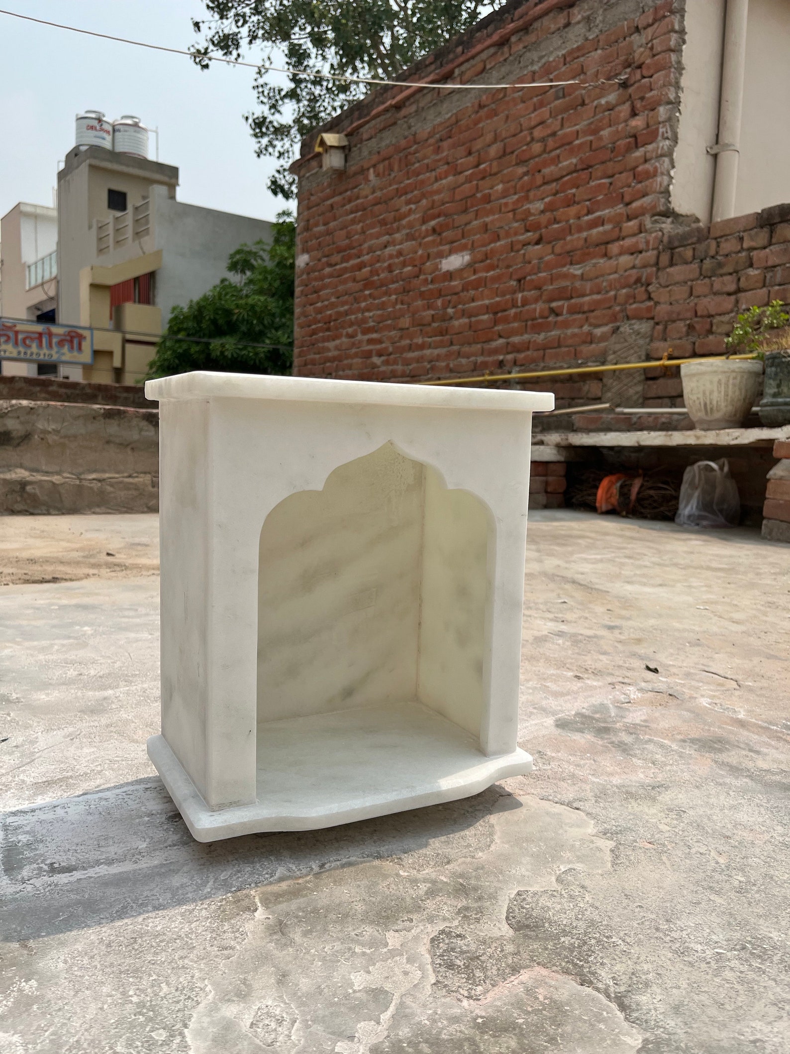 Custom Size Marble Pooja Space, White Marble Temple, Marble Mandir for ...