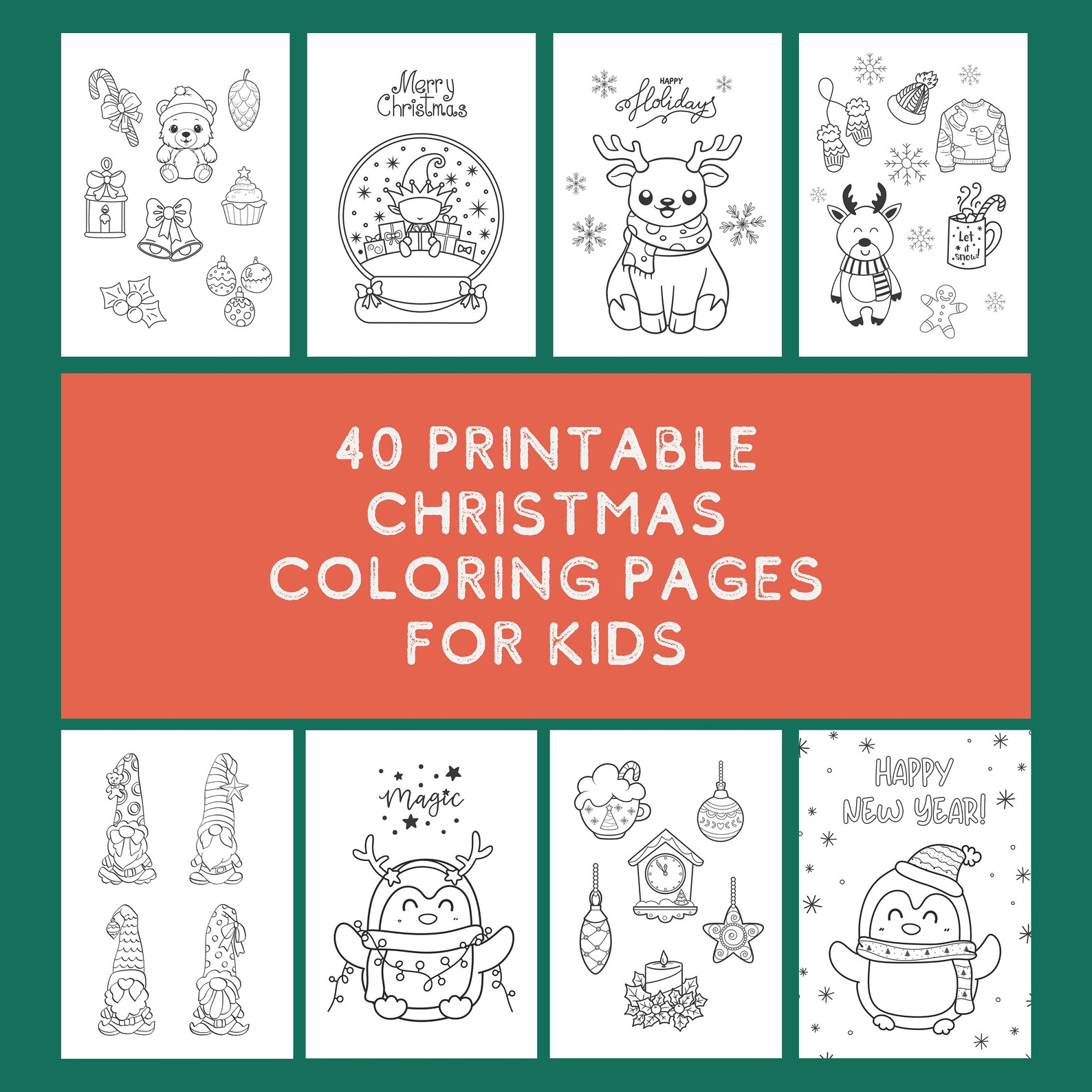 40 Printable Christmas Coloring Pages for Kids, Christmas Activities ...