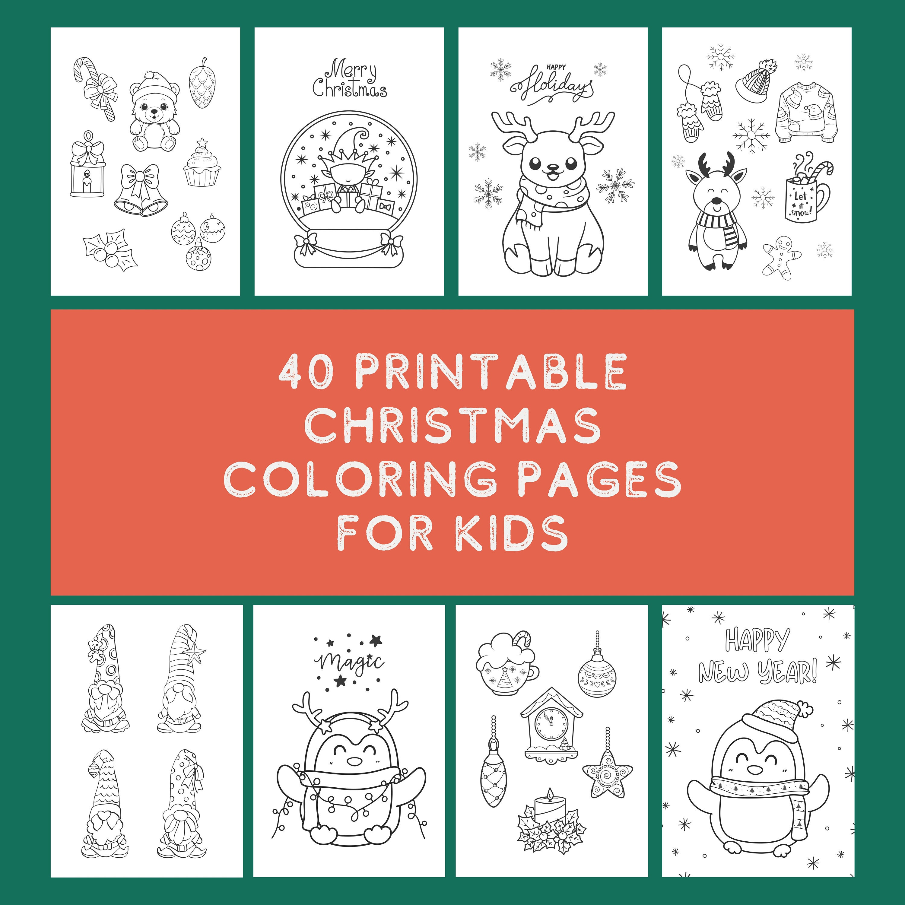 40 Printable Christmas Coloring Pages for Kids, Christmas Activities ...