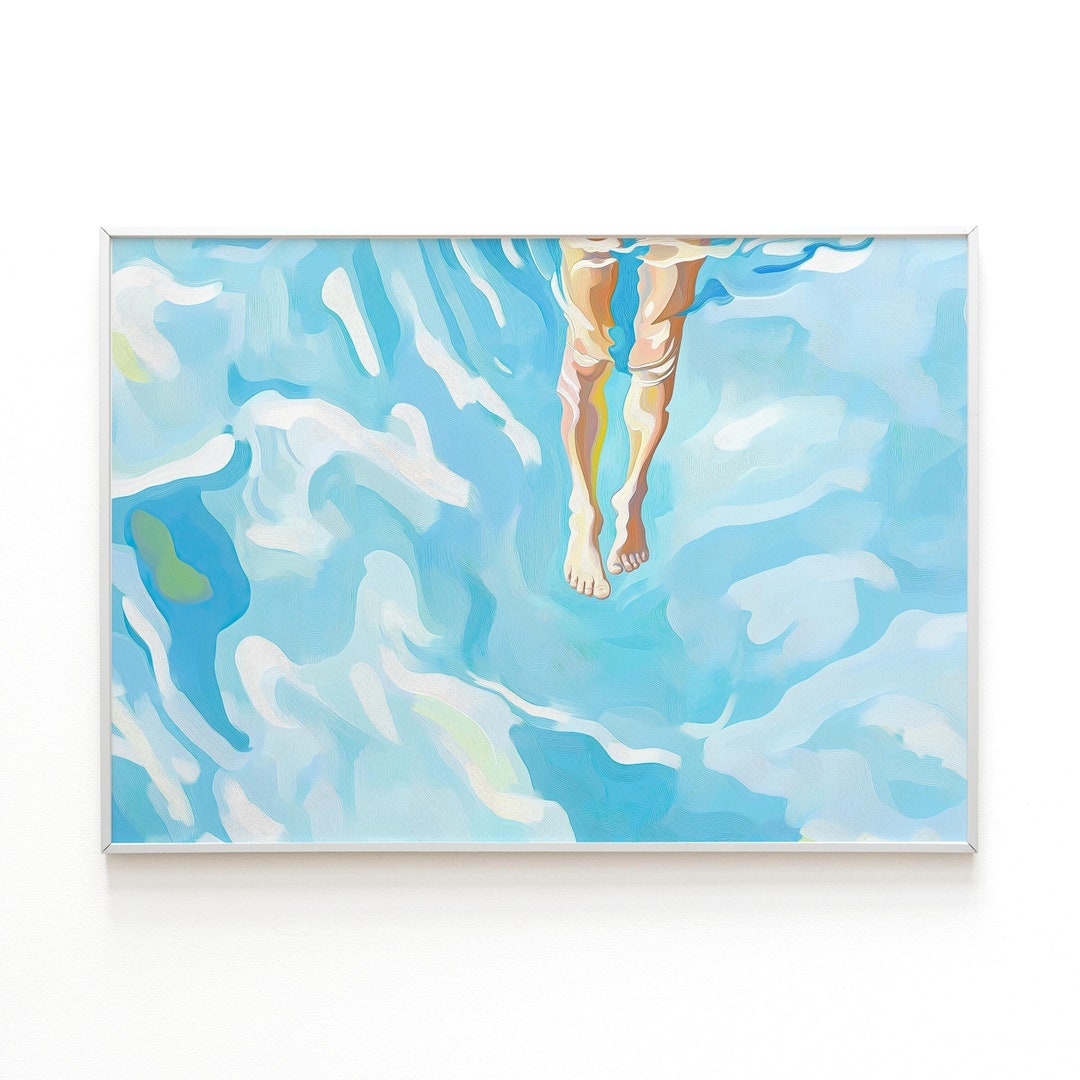 Poolside Downloadable Art L Blue Prints L Textured Wall Art L Summer ...