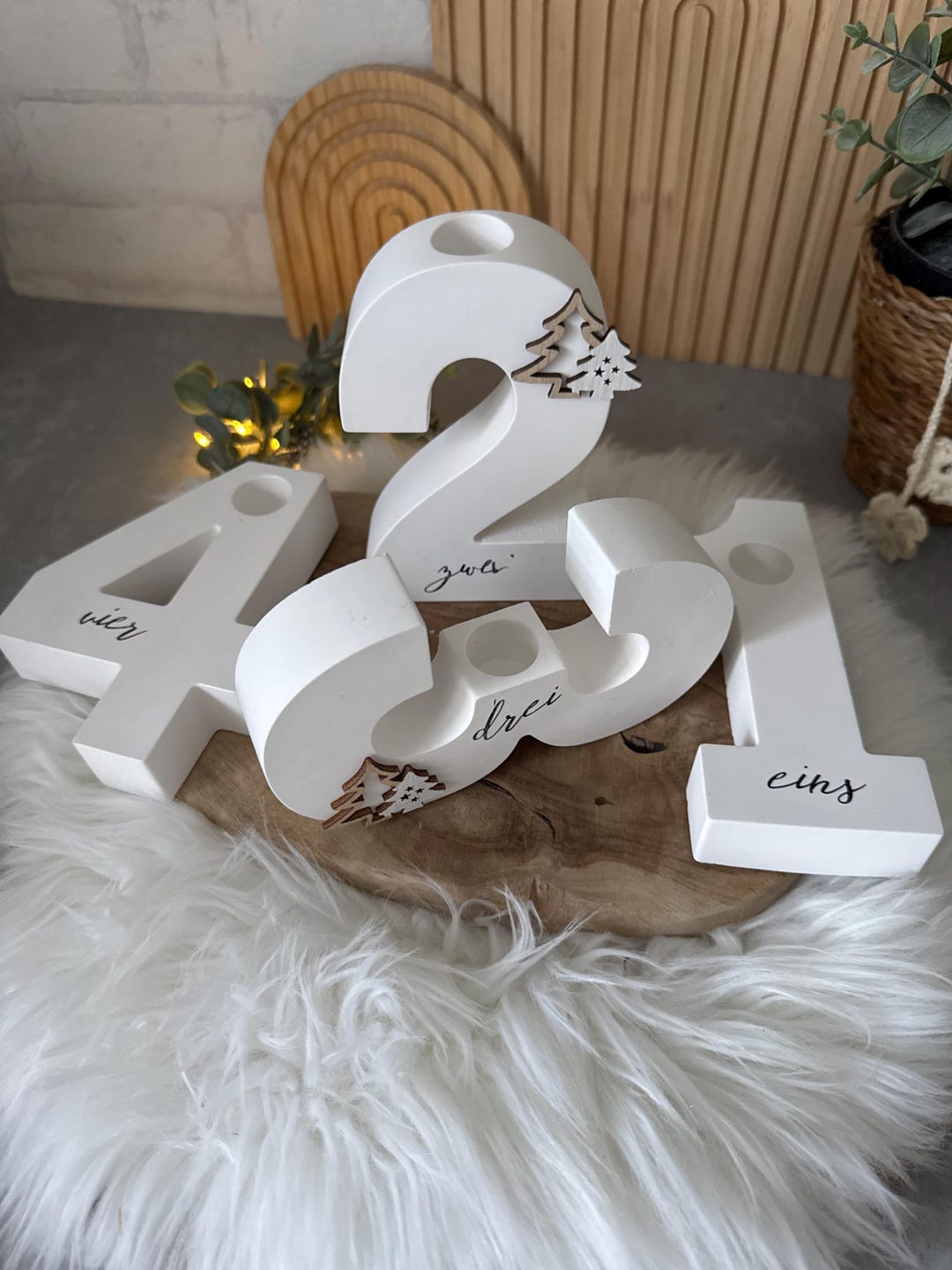 Advent Wreath Numbers 1–4 Made of Keraflott – Modern Candle Holders on ...