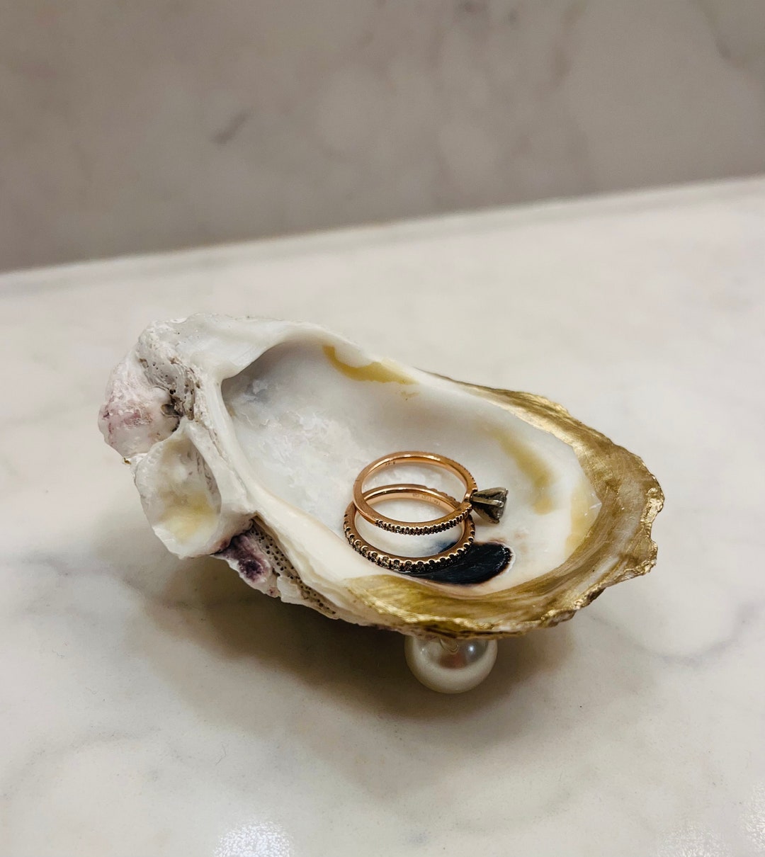 Gold Tipped Oyster Ring Holders - Etsy