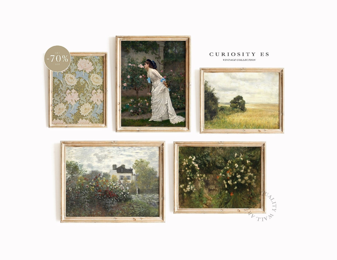 Spring Gallery Wall Set of 5 Prints,spring Gallery Wall Set,roses Wall ...