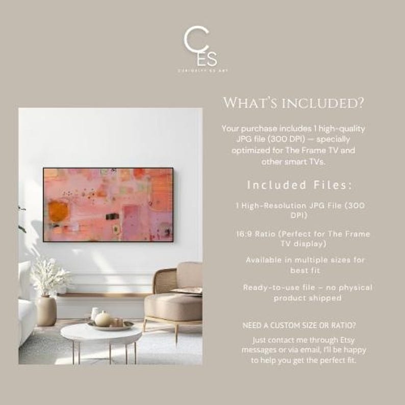 Pink Abstract TV Art | Modern Colorful Wall Display for Samsung Frame ...