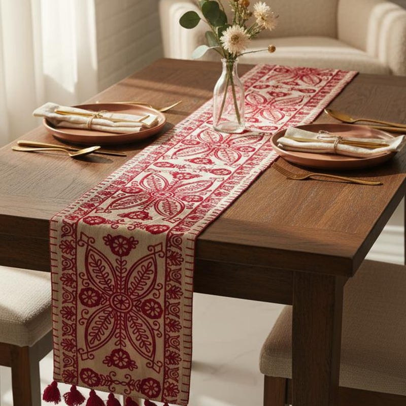 Embroidered Table Runners - Etsy