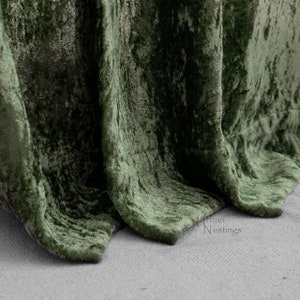 Sage Green Luxury Velvet Curtain Bohemian Curtains Dining Curtain ...
