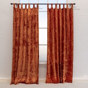 Terracotta Velvet Curtain Dining Curtain Luxury Living Room Curtains ...