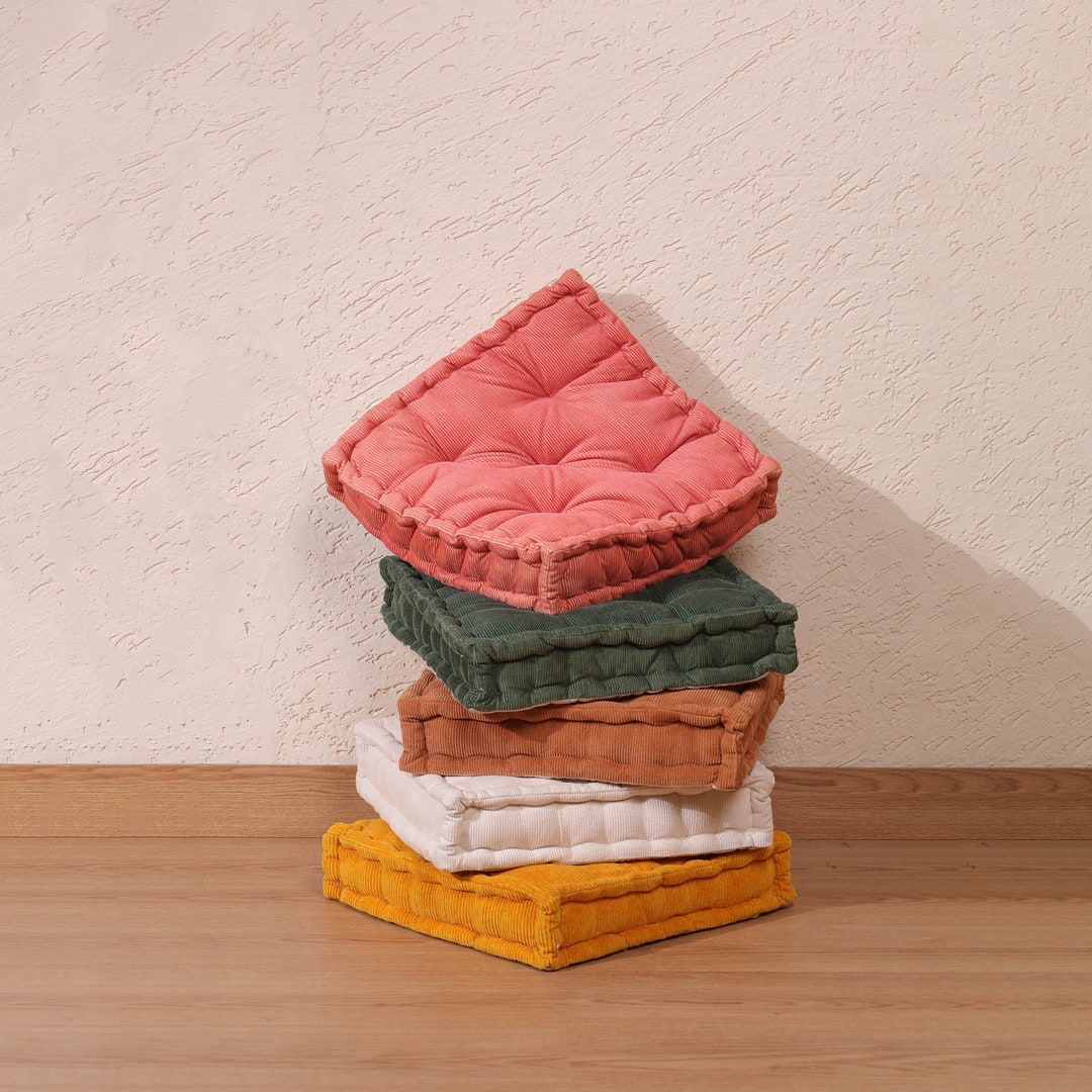 Soft Meditation Corduroy Floor Cushion Throw Pillow Window Seat Cushion ...