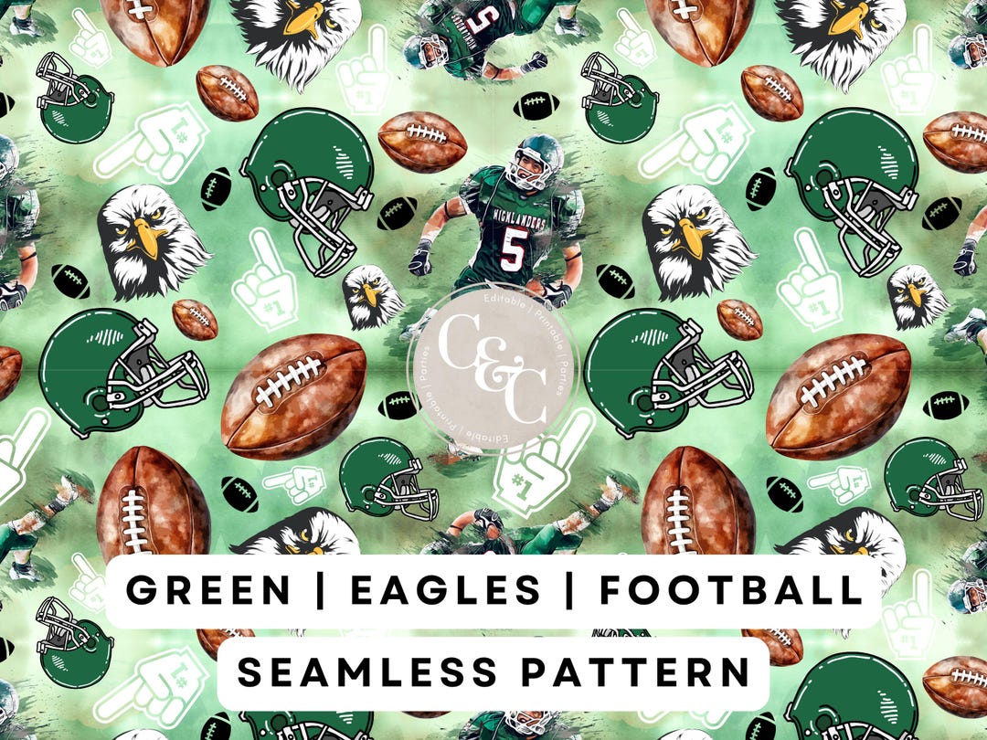 Green American Football Seamless Pattern - Philadelphia Eagles Inspired ...