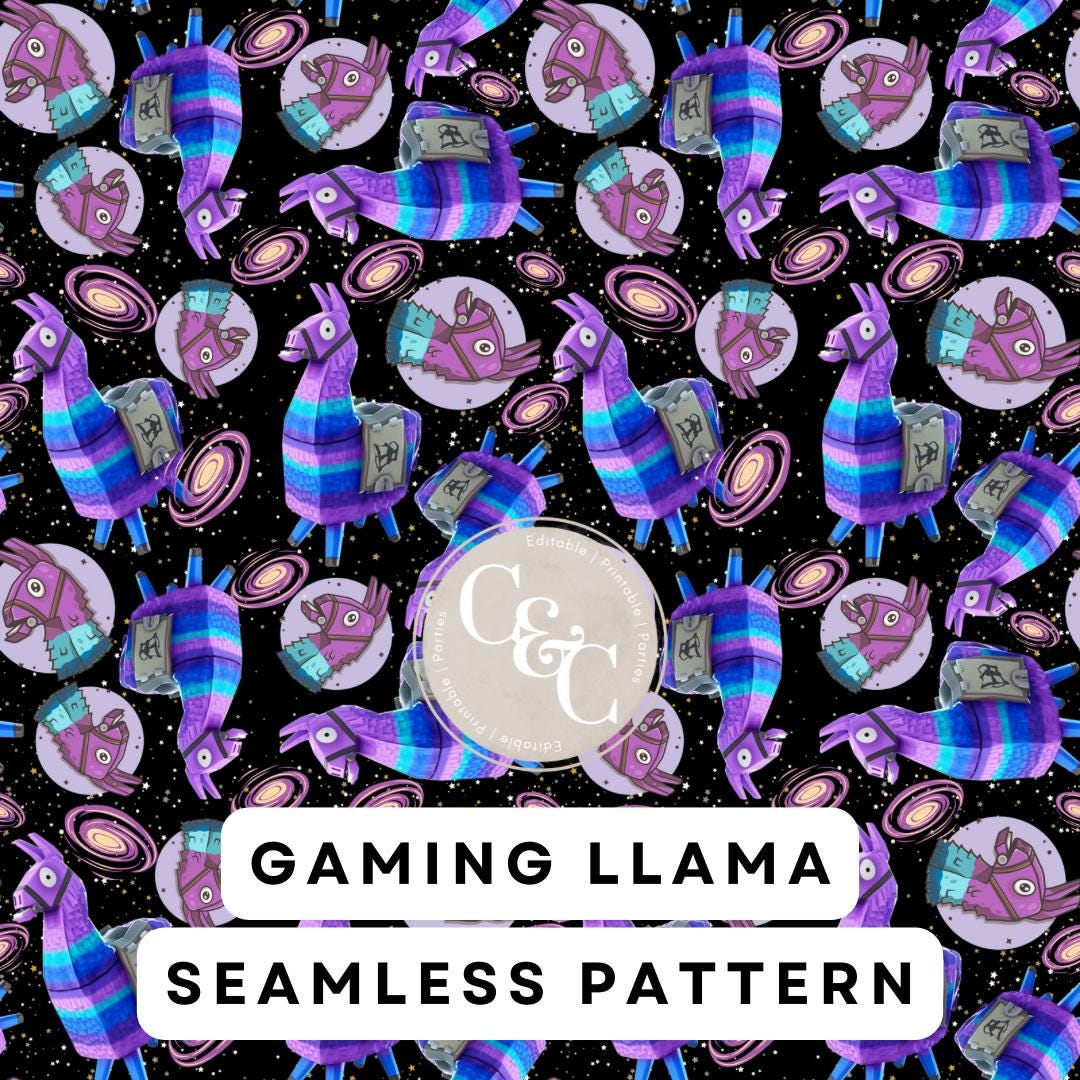 Llama Gamer Seamless Pattern - Digital Download - Etsy