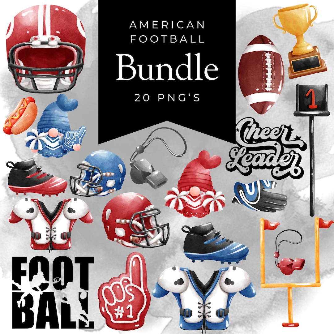 American Football Clipart Bundle - 20 Pngs - Football Themed Images - Etsy