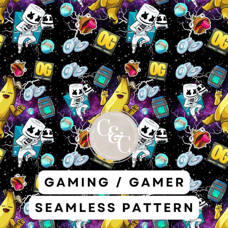 Gamer Seamless Pattern - Digital Download - Etsy