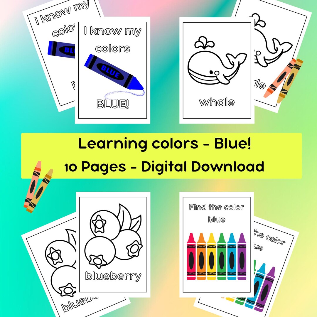 Children's Digital Download Coloring Book, Toddler Activity, Kids ...