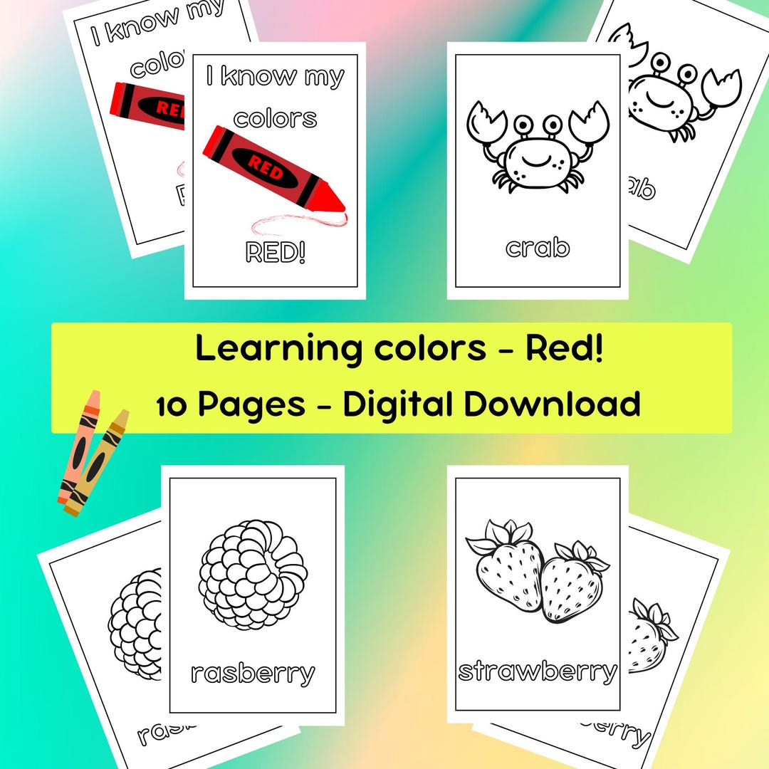 Children's Digital Download Coloring Book, Toddler Activity, Kids ...