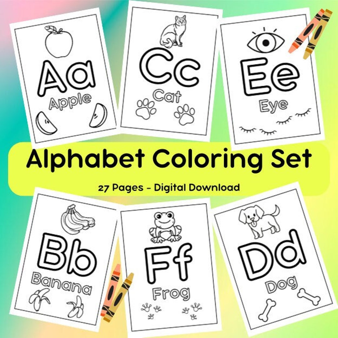Children's Digital Download Coloring Book, Toddler Activity, Kids ...