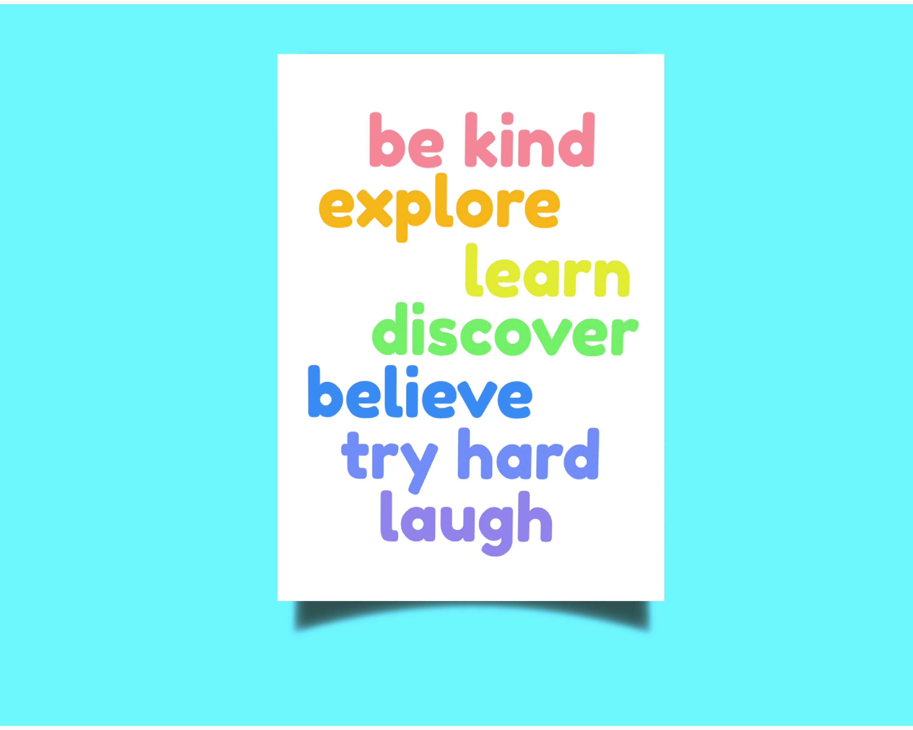 Rainbow School Posters, Classroom Artwork, Educational Prints for Kids ...